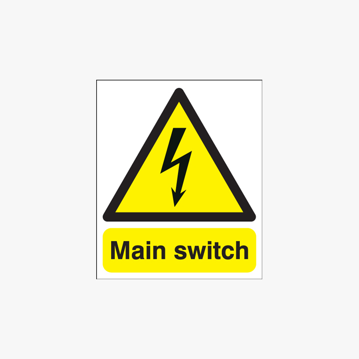 300x250mm Main Switch Plastic Signs - Safety Sign UK