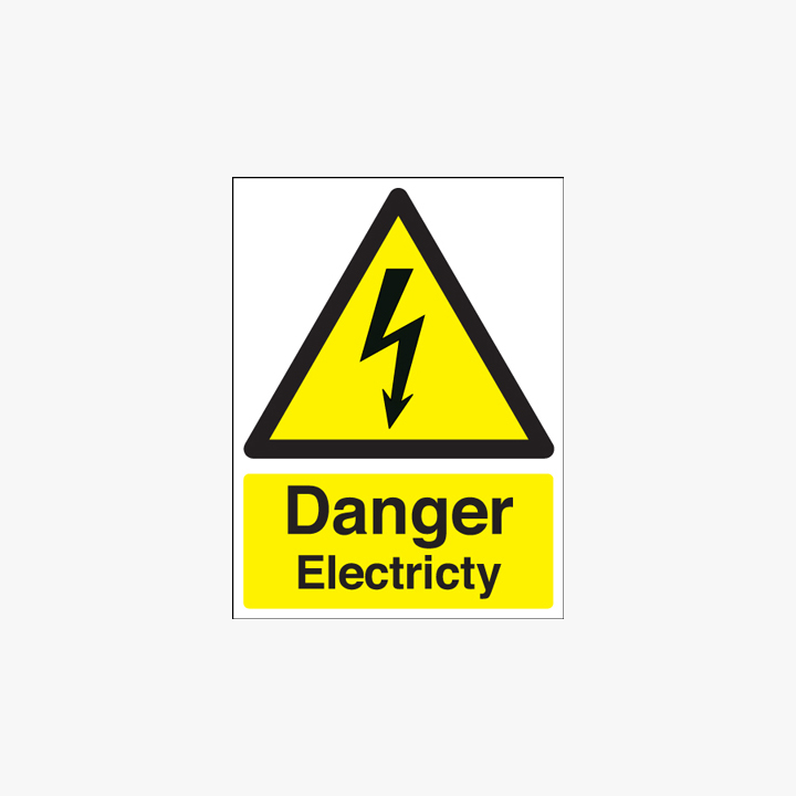 400x300mm Danger Electricity Plastic Signs - Safety Sign UK