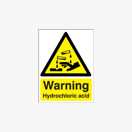 400x300mm Warning Hydrochloric Acid Plastic Signs - Safety Sign UK