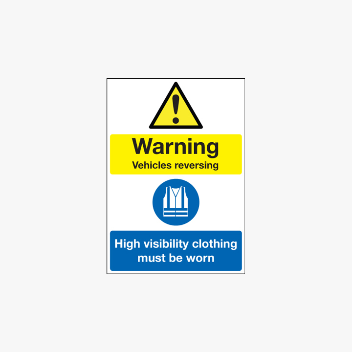 A2 Warning Vehicles Reversing High Plastic Signs - Safety Sign UK