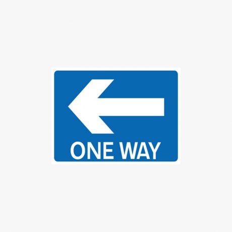 Aluminium 450x600mm One Way Left Class 1 Reflective Wall Fitting Signs ...