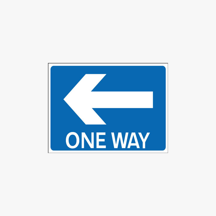 Aluminium 450x600mm One Way Left Class 2 Reflective Post Fitting Signs ...