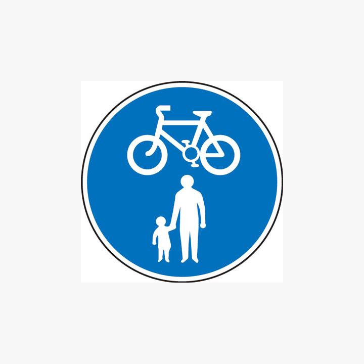 Aluminium 600mm Cycle And Pedestrian Route Wall Fitting Signs - Safety ...