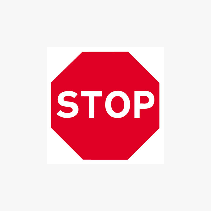 Aluminium 600mm Stop Class 2 Reflective Wall Fitting Signs - Safety Sign UK