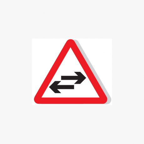 Aluminium 600mm Two Way Traffic Class 1 Post Fitting Signs - Safety Sign UK