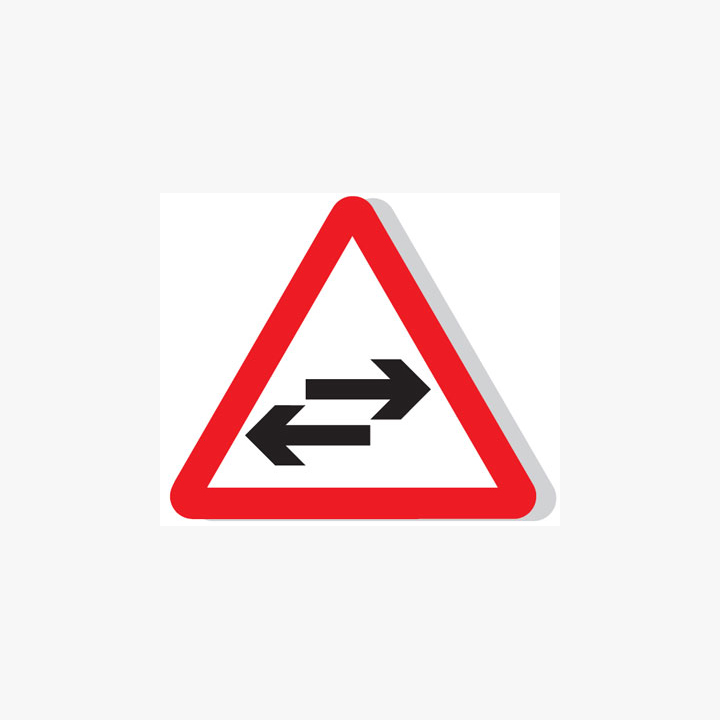 Aluminium 600mm Two Way Traffic Class 1 Post Fitting Signs - Safety Sign UK