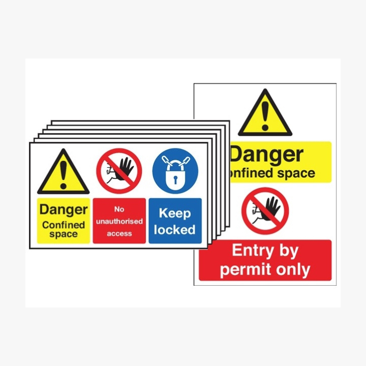 Danger Confined Space Entry By Permit - Safety Sign UK
