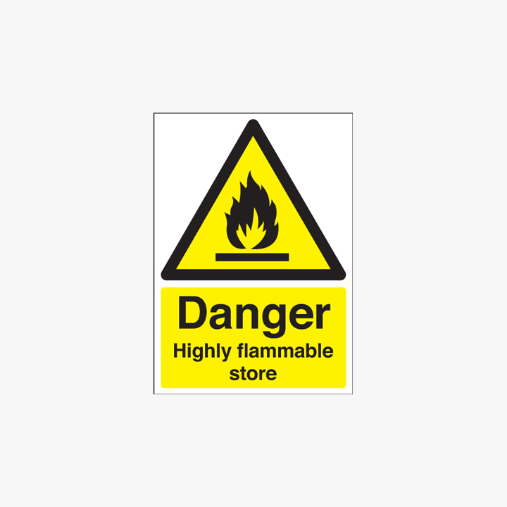 Danger Highly Flammable Store Self Adhesive Plastic A5 Signs - Safety ...