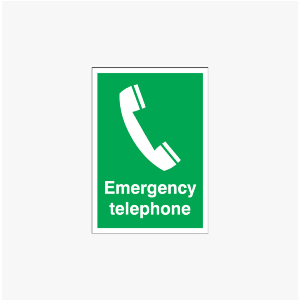 Emergency Telephone Self Adhesive Plastic Signs A5 - Safety Sign UK