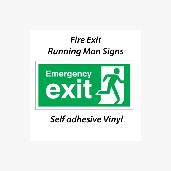 Fire Exit Running Man Signs Self adhesive Vinyl 2 - Safety Sign UK