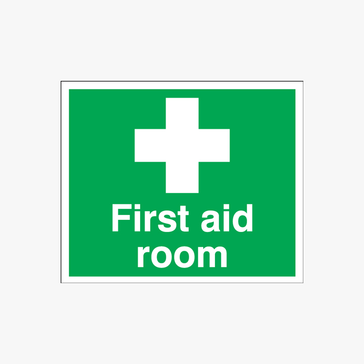 First Aid Room Self Adhesive Signs 250 mm x 100 mm - Safety Sign UK
