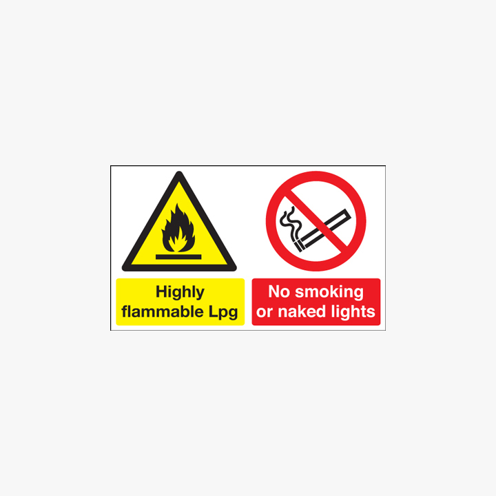 Highly Flammable Lpg No Smoking Self Adhesive 300x500mm Signs - Safety ...