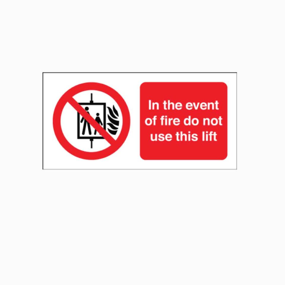 In The Event Of Fire Do Not Use Plastic Signs 300 x 150 mm - Safety Sign UK