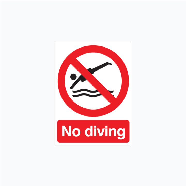 No Diving Plastic Signs 400 x 300 mm - Safety Sign UK