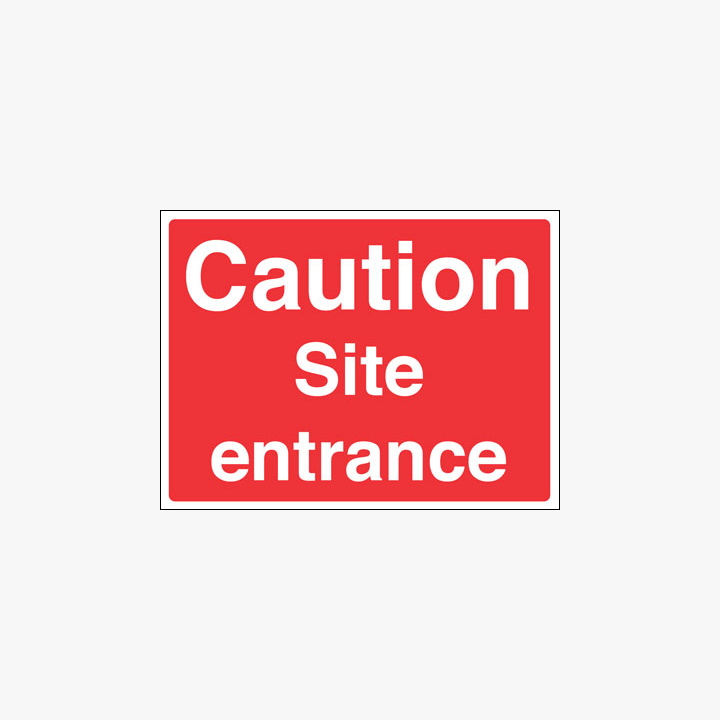 Plastic 450x600mm Caution Site Entrance Signs - Safety Sign UK