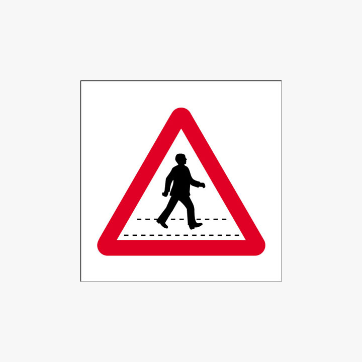 Plastic 600x600mm Pedestrian Crossing Traffic Sign Signs - Safety Sign UK