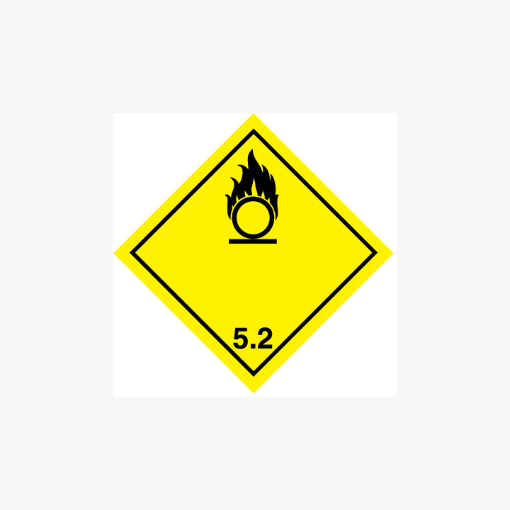Self Adhesive 200x200mm Oxidizer 5.2 Symbol Only Signs - Safety Sign UK