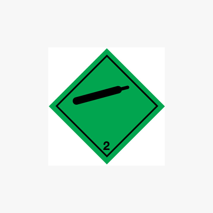 Self Adhesive 250x250mm Compressed Gas 2 Symbol Only Signs - Safety Sign UK