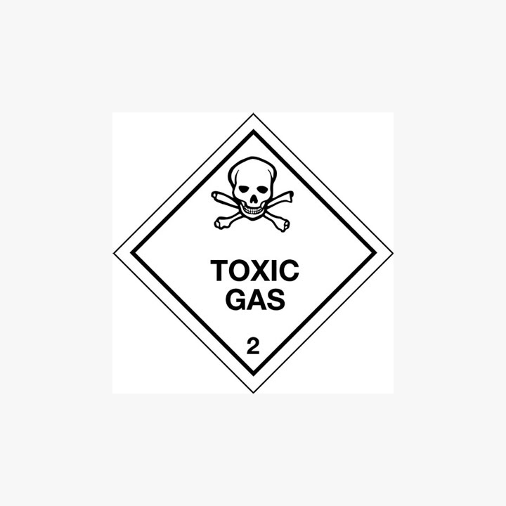 Self Adhesive 300x300mm Toxic Gas 2 Signs - Safety Sign UK