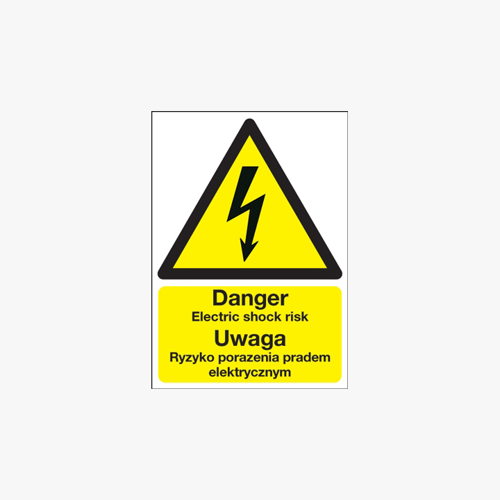 Polish Danger Electric Shock Sign | Polish Safety Signs | Safety Sign UK
