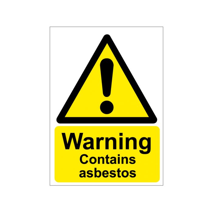 Warning Contains Asbestos 50 x 70mm Plastic Signs - Safety Sign UK