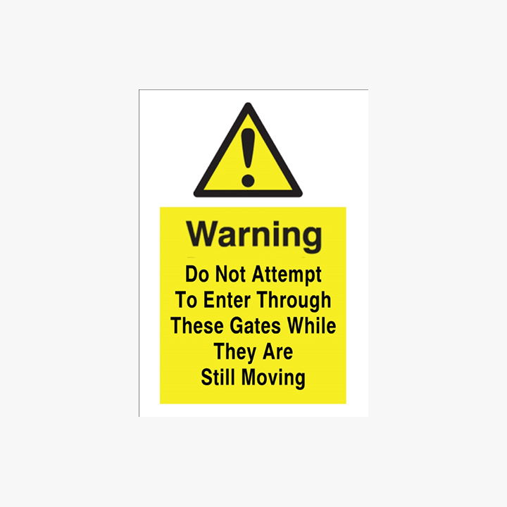 Warning Do not enter moving gates A4 - Safety Sign UK