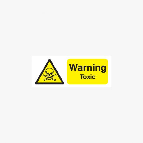 Warning Toxic Plastic Signs 250 mm x 100 mm - Safety Sign UK