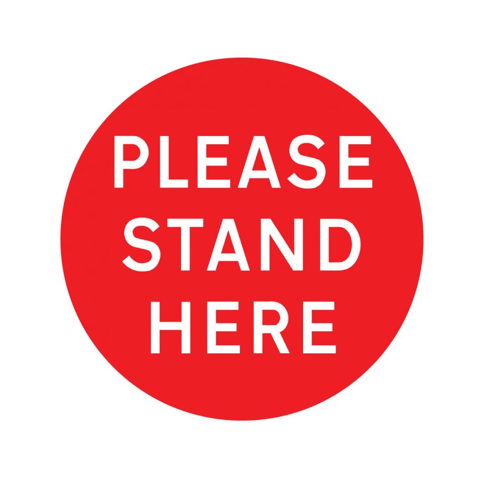 Please stand here factory floor stickers