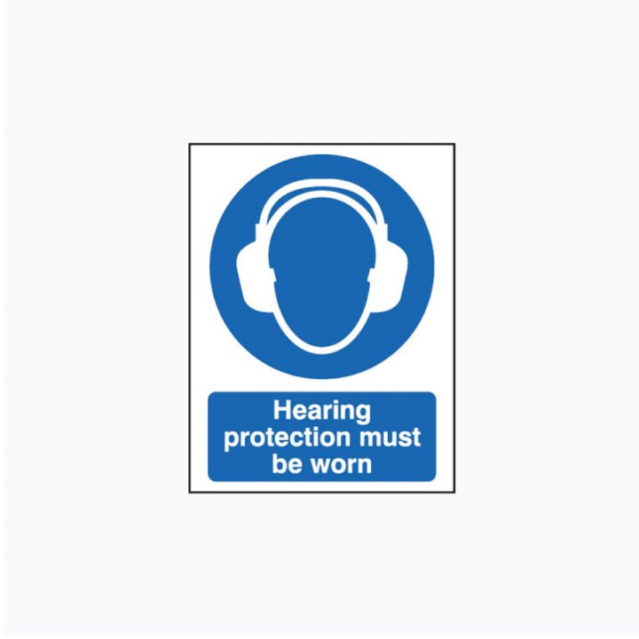 Hearing protection must be worn metal sign