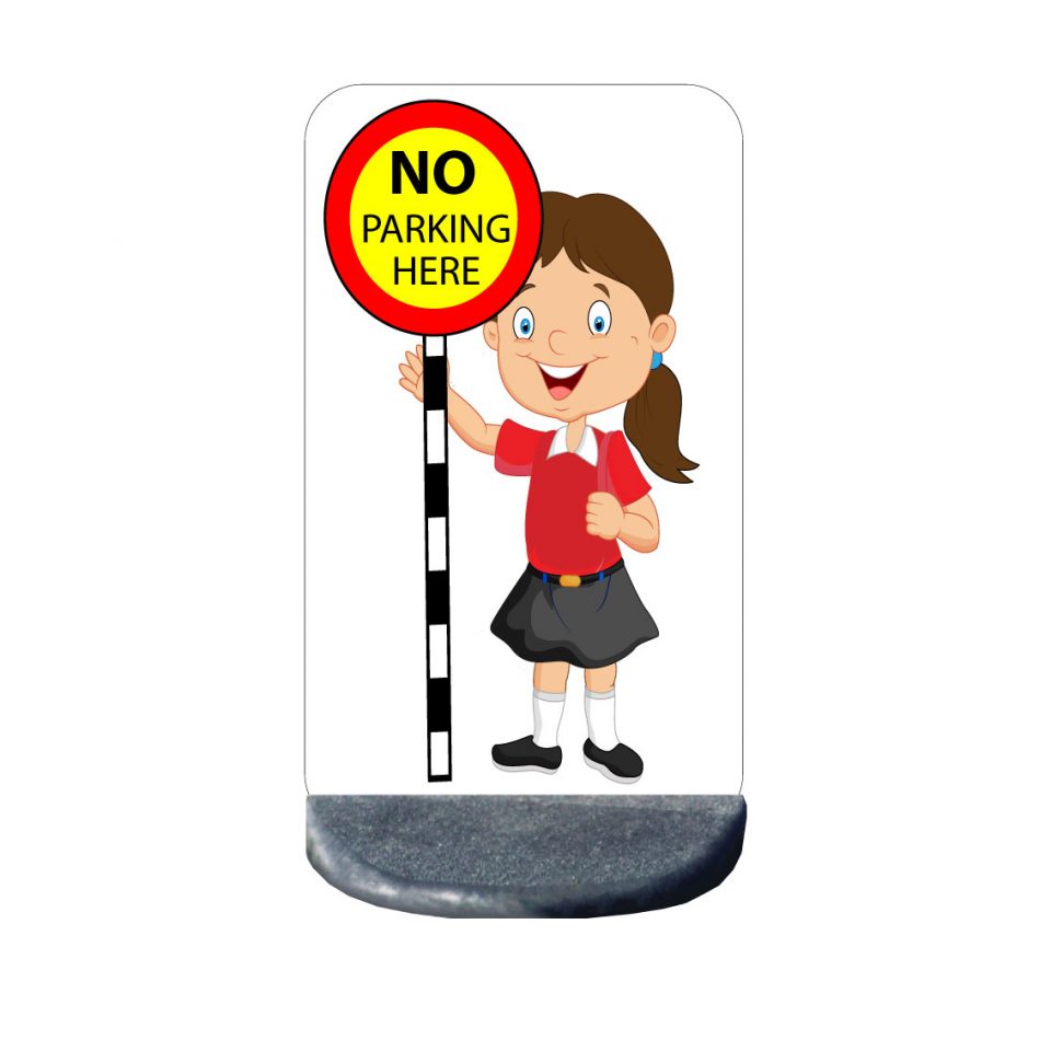 School road safety panel signs are designed to stop parking or dropping ...
