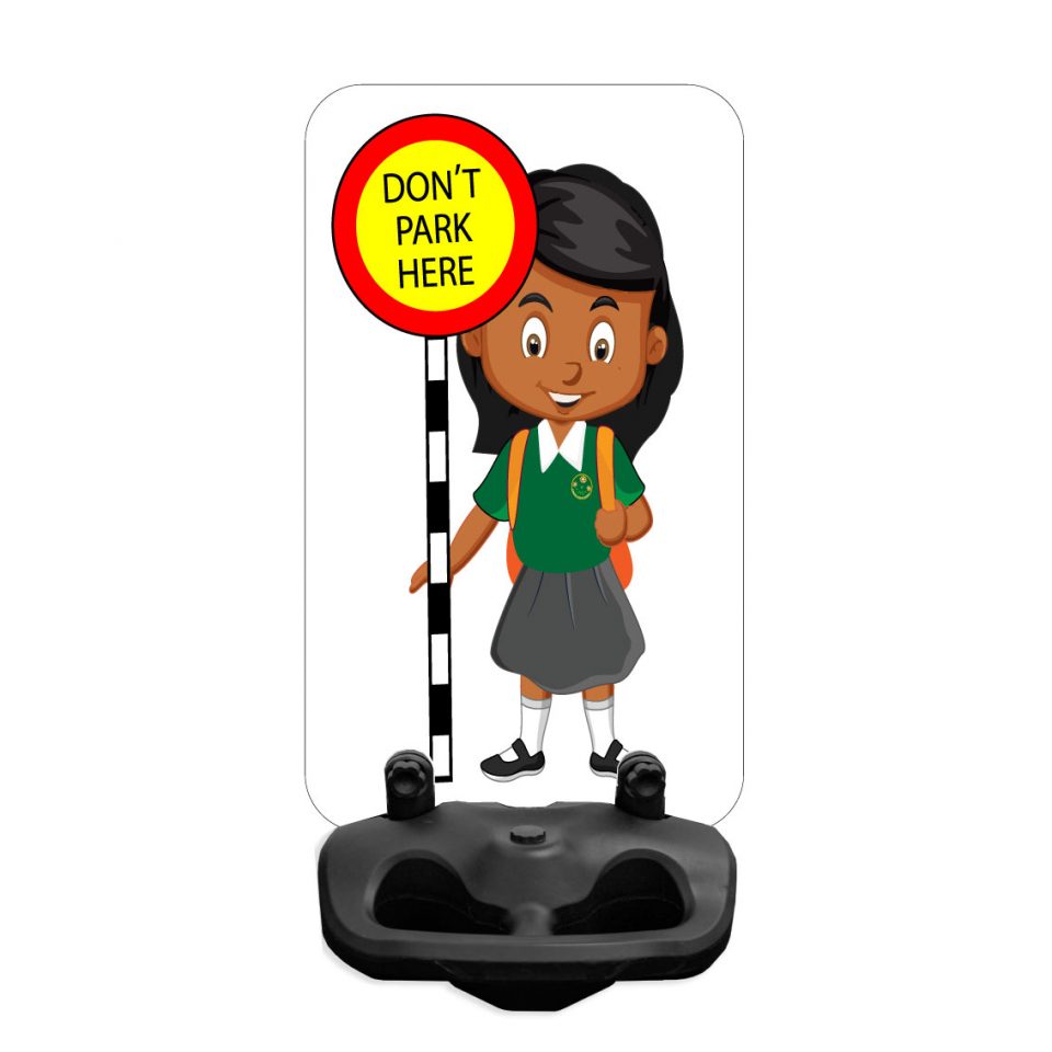 School road safety panel signs are designed to stop parking or dropping ...